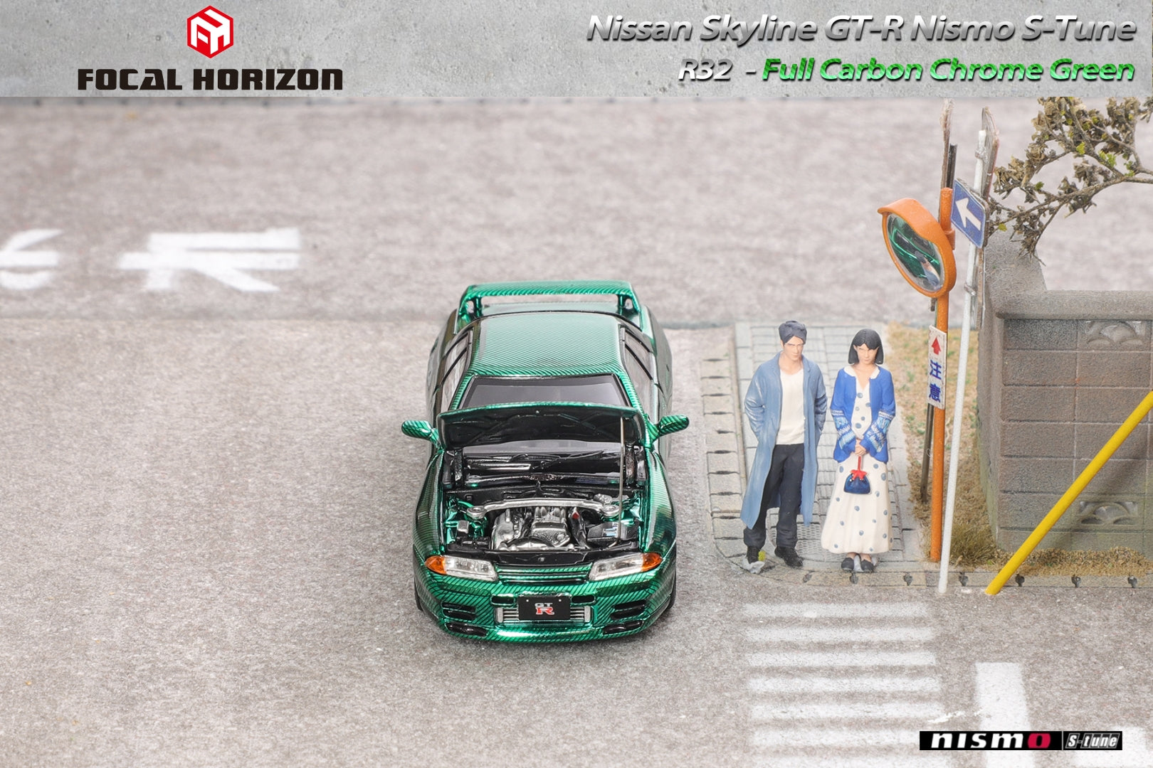 Focal Horizon 1/64 Skyline GTR R32 NISMO S-Tune Full Carbon Chrome Gre