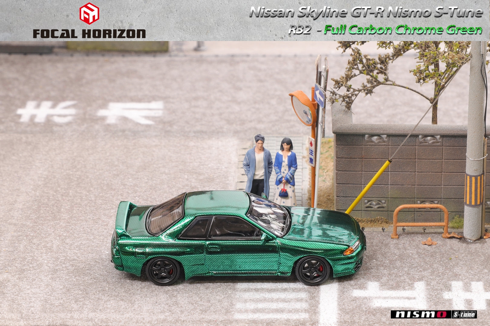 Focal Horizon 1/64 Skyline GTR R32 NISMO S-Tune Full Carbon Chrome Gre
