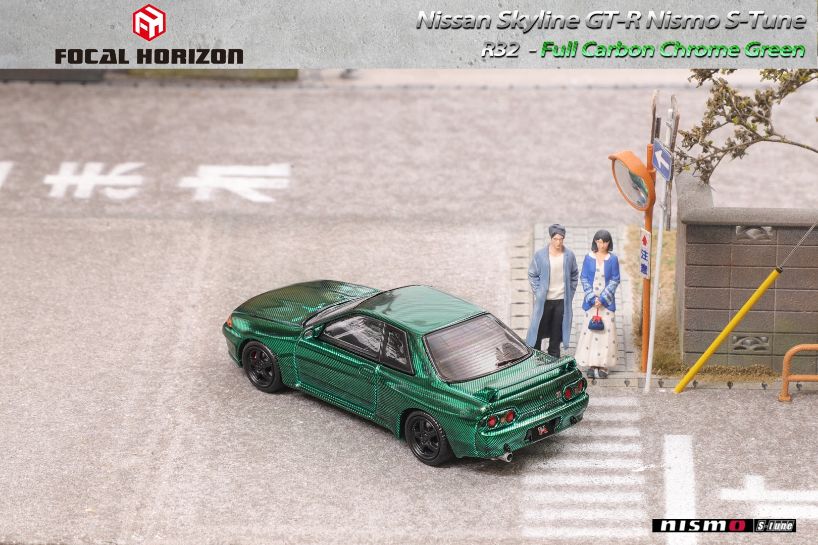 Focal Horizon 1/64 Skyline GTR R32 NISMO S-Tune Full Carbon Chrome Gre